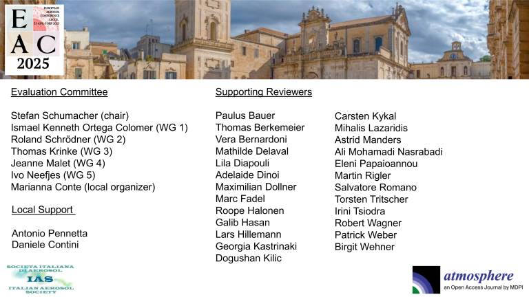 BEST POSTER AWARDS EAC2025 | Convegno IAS Società Italiana di Aerosol